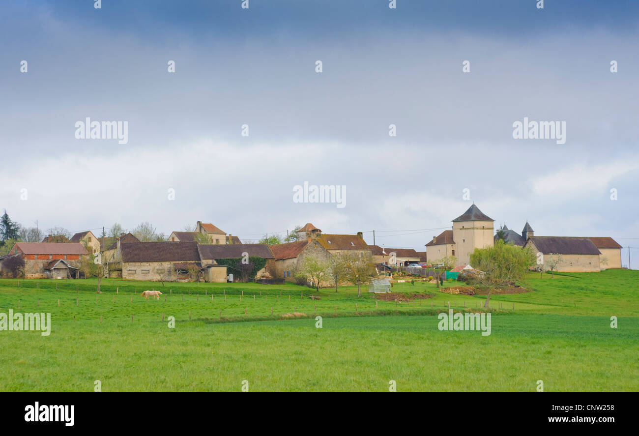 French village in Department of Lot, Vallée du Lot, in southern France ...