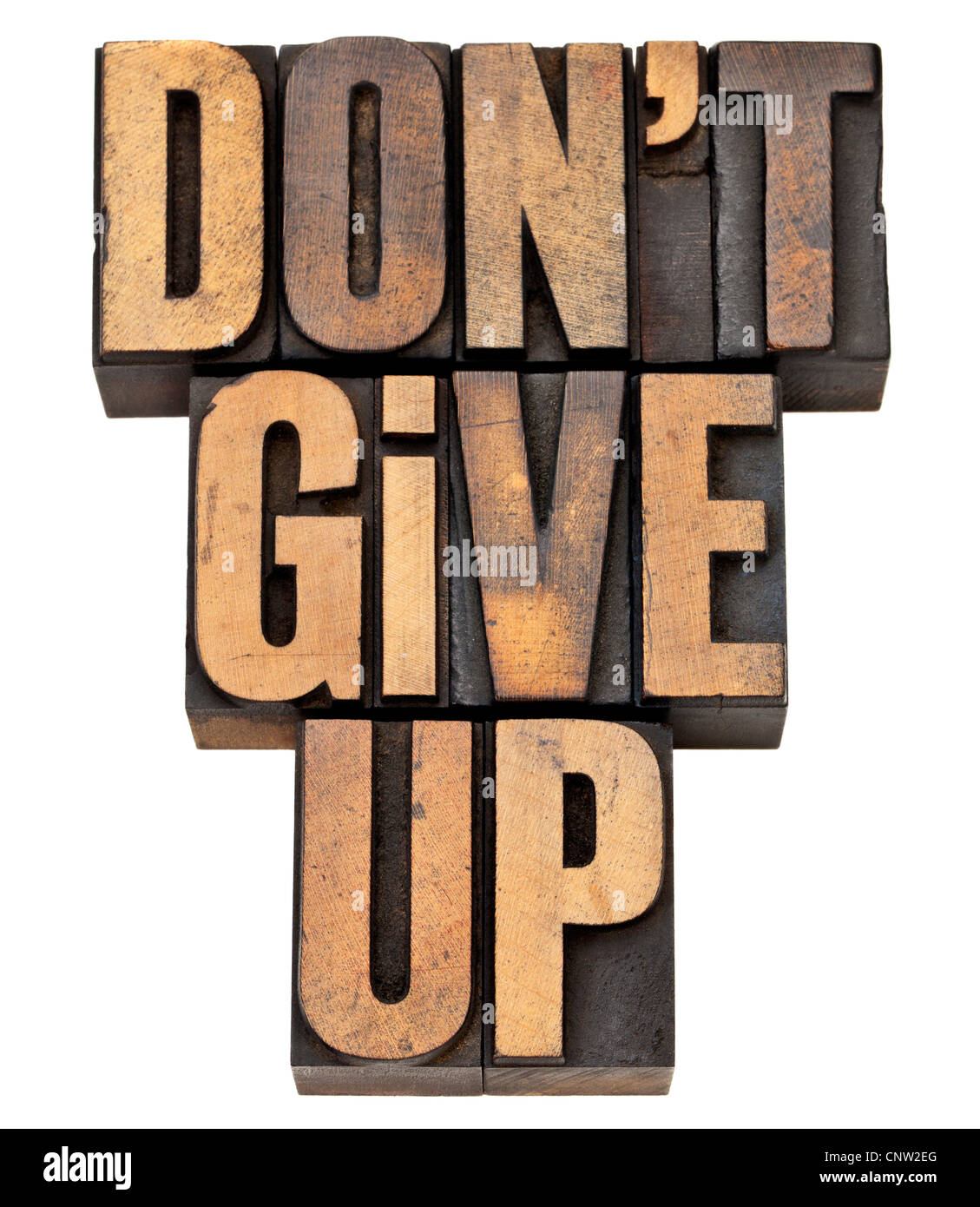 do not give up - motivation concept - isolated phrase in vintage ...