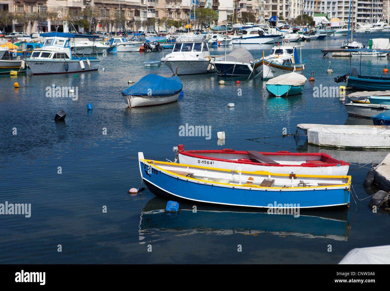 An harbour marina just outside Valletta on the Island of Malta Stock ...