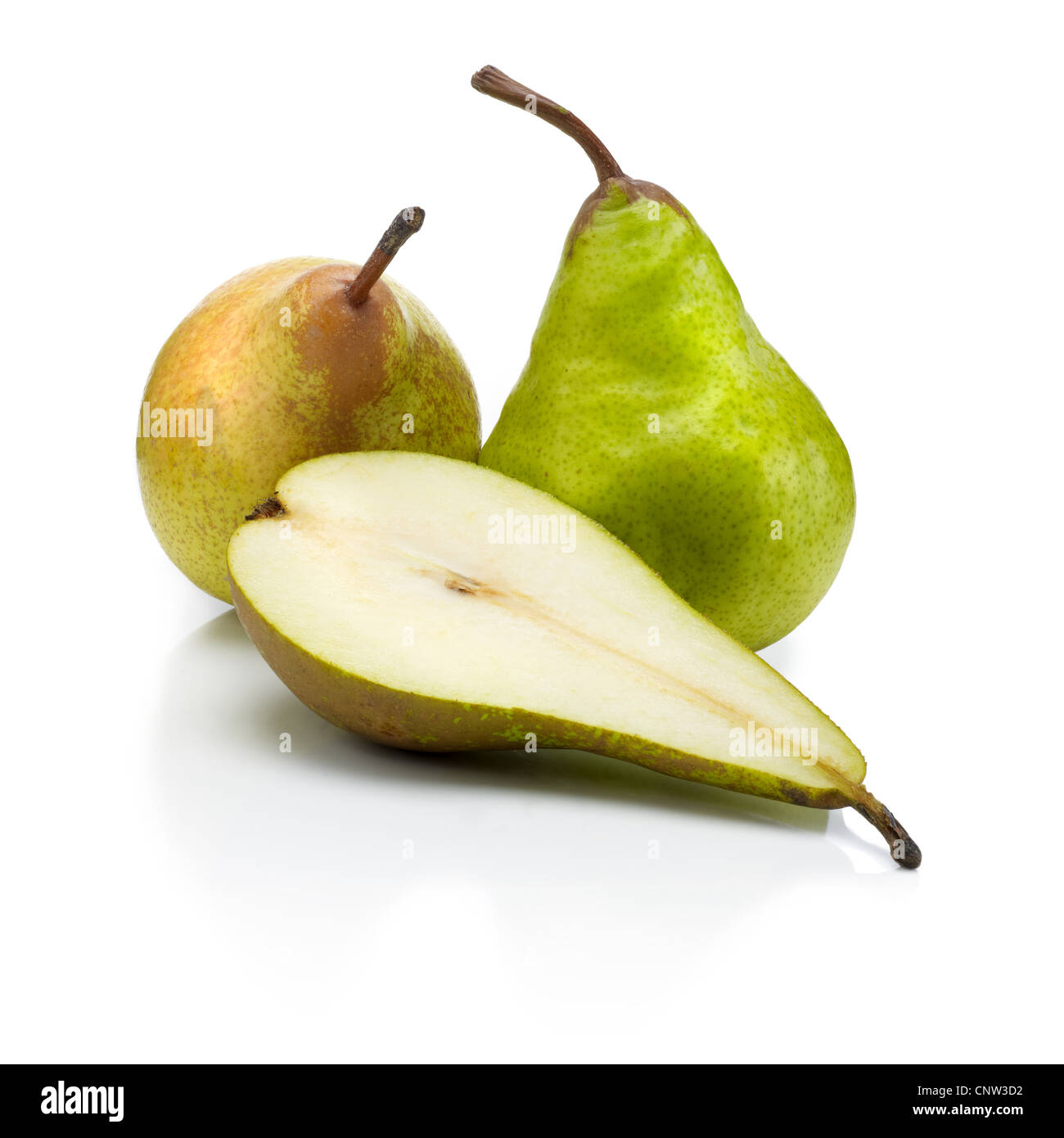 Ripe pears isolated on white background Stock Photo - Alamy