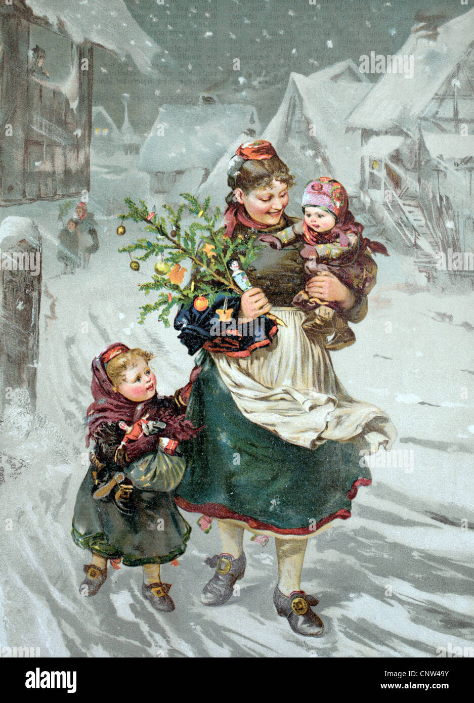 Black and white children christmas tree hi-res stock photography and ...