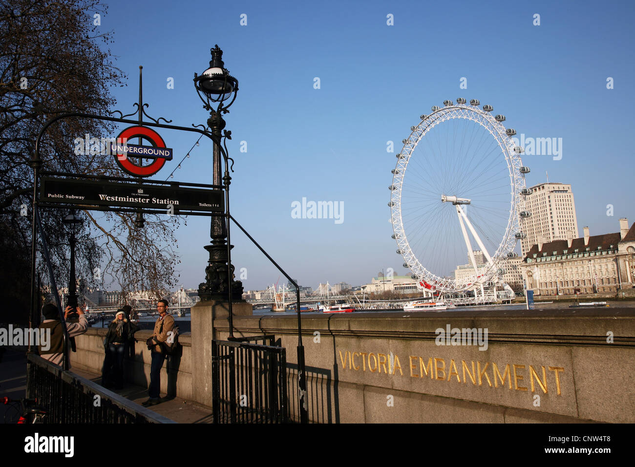 View of the London Eye, a famous tourist attraction [Editorial use only ...