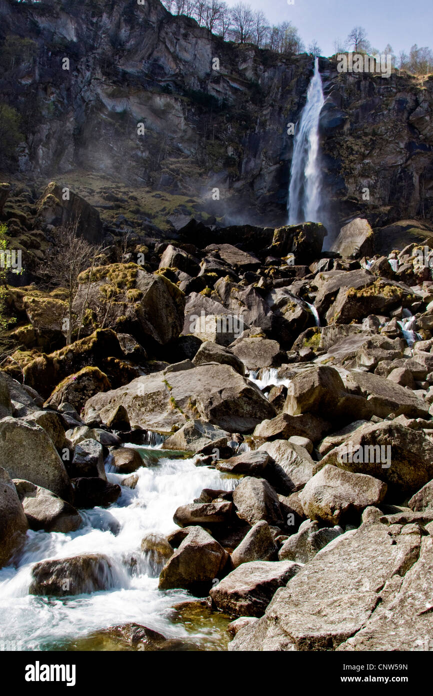 Switzerland, Canton Ticino, Foroglio waterfall Stock Photo - Alamy