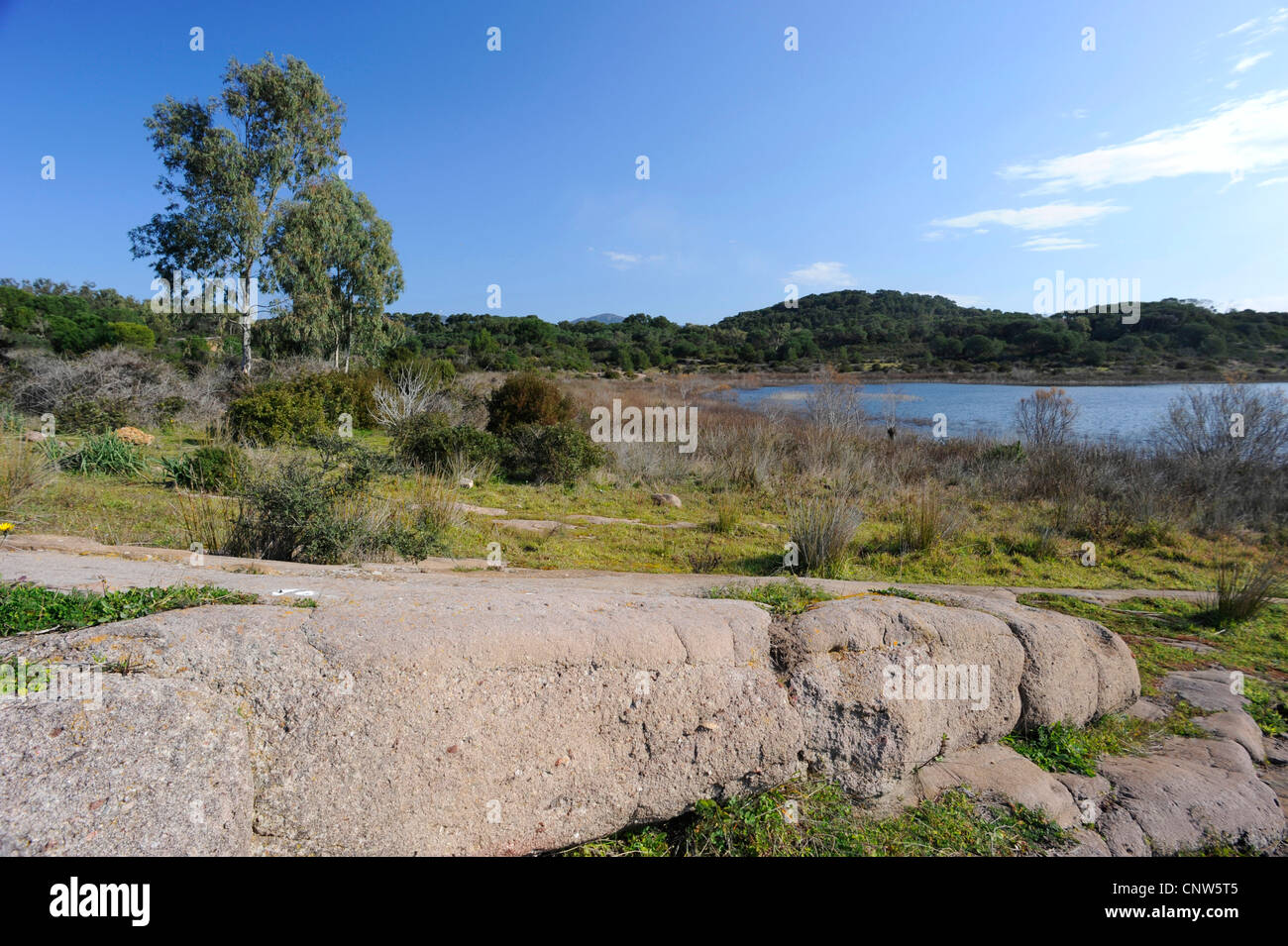 Lago di Baratz, only natural lake of Sardinia, Italy, Sardegna Stock ...
