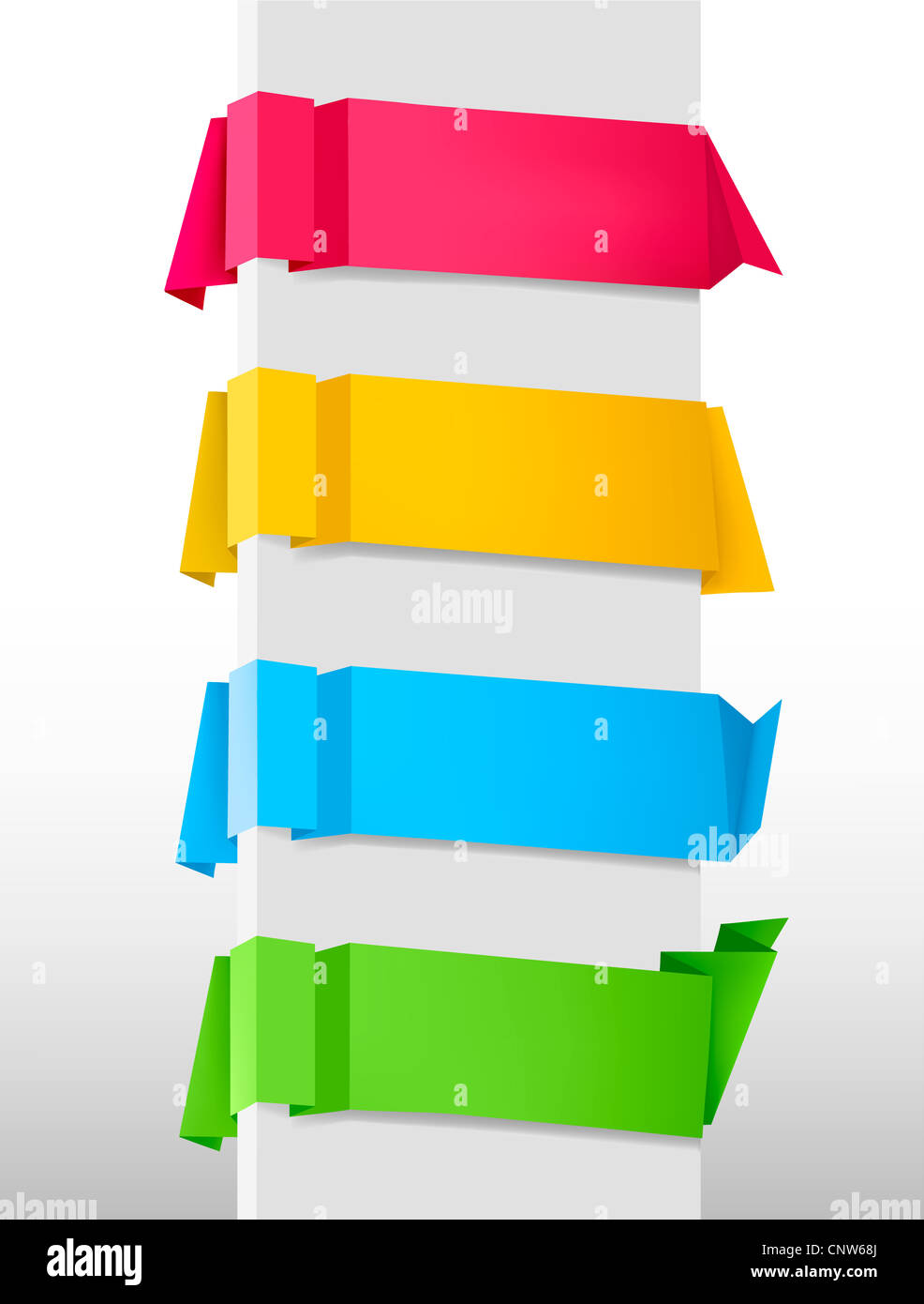 Set of origami paper banners Stock Photo - Alamy