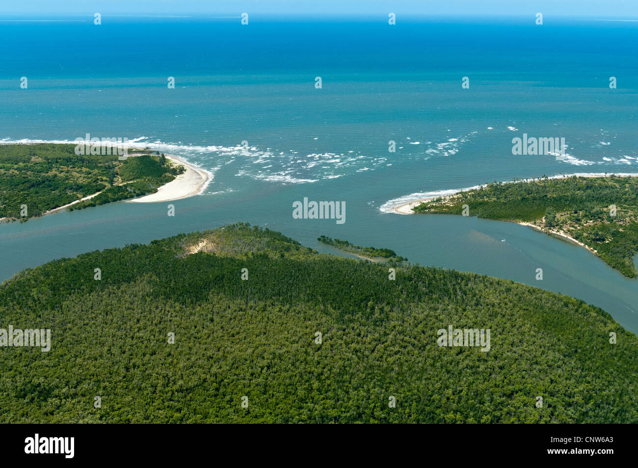 Rufiji River estuary, aerial view, Lindi Region, Tanzania Stock Photo ...
