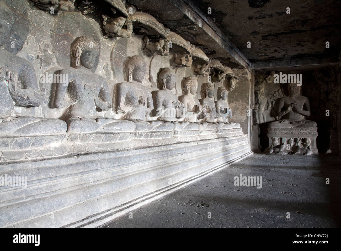 Buddha statues. Ellora Caves. Maharashtra. India Stock Photo - Alamy