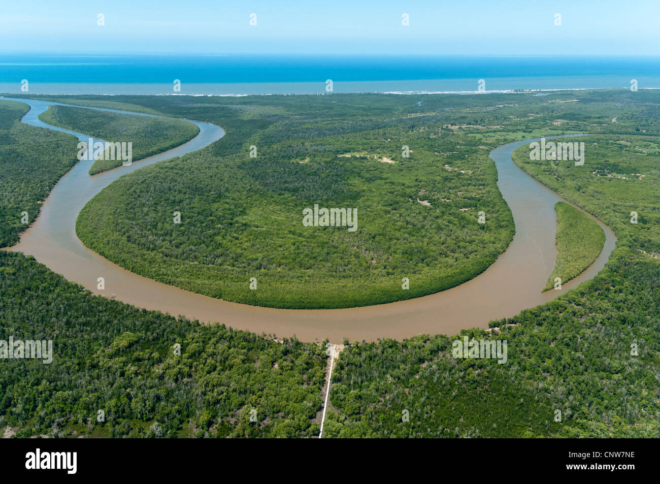 Rufiji River estuary, aerial view, Lindi Region, Tanzania Stock Photo ...