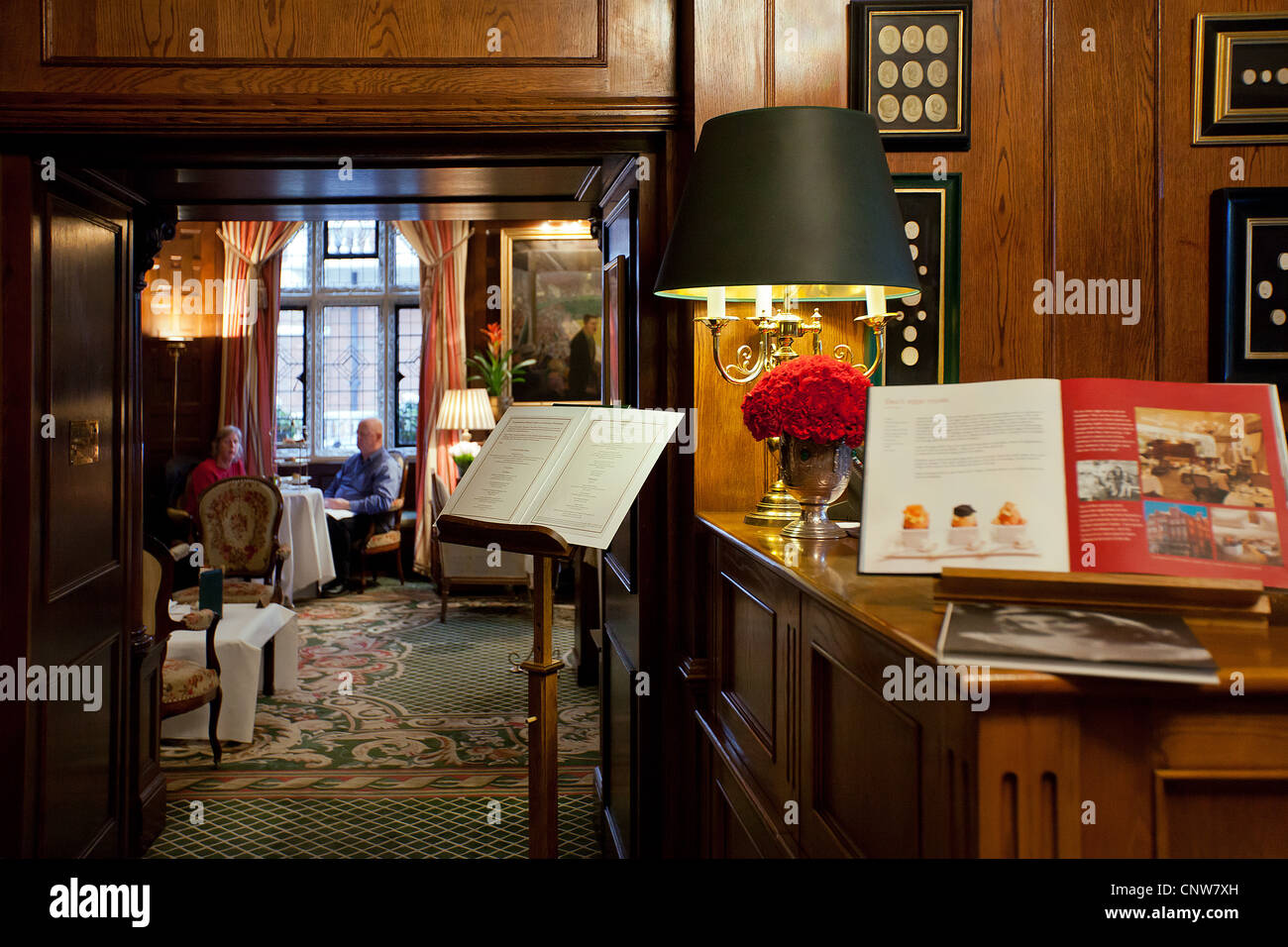 Europe England London, the afternoon tea hall of the Milestone Hotel in ...