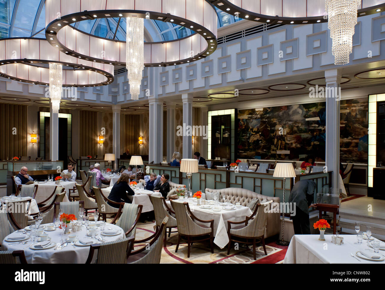 Europe England London, the afternoon tea hall of the Lanesborough hotel ...