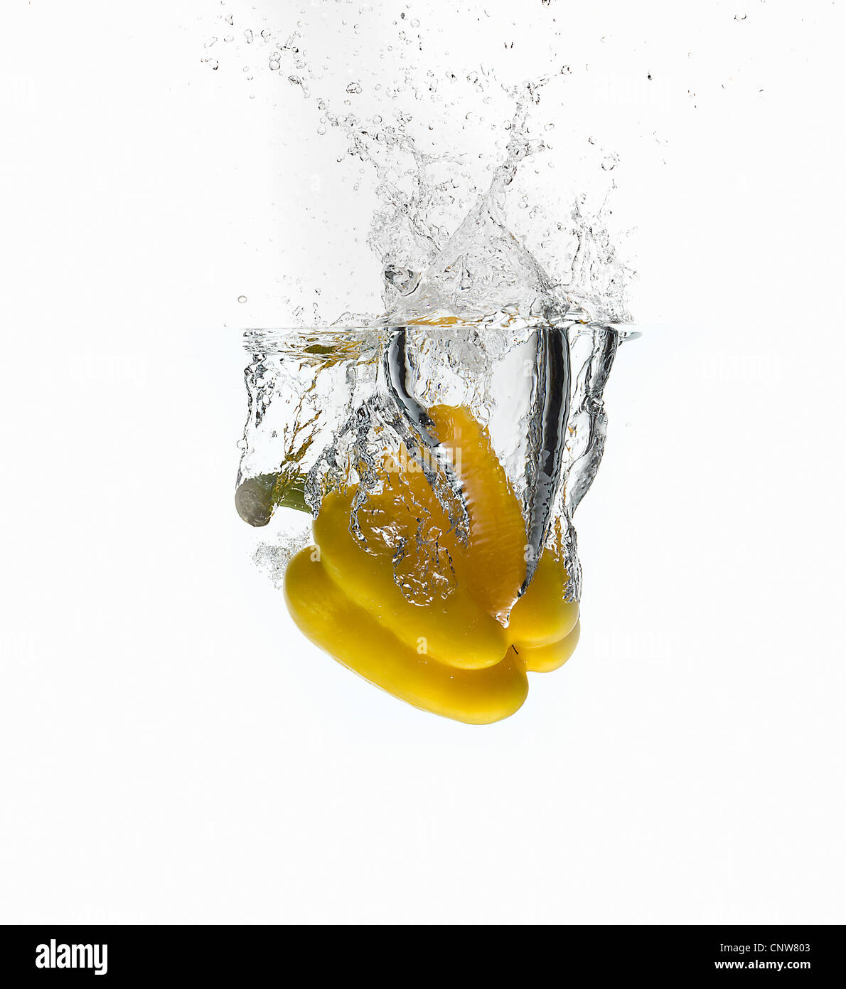 Bell pepper splashing in water Stock Photo - Alamy