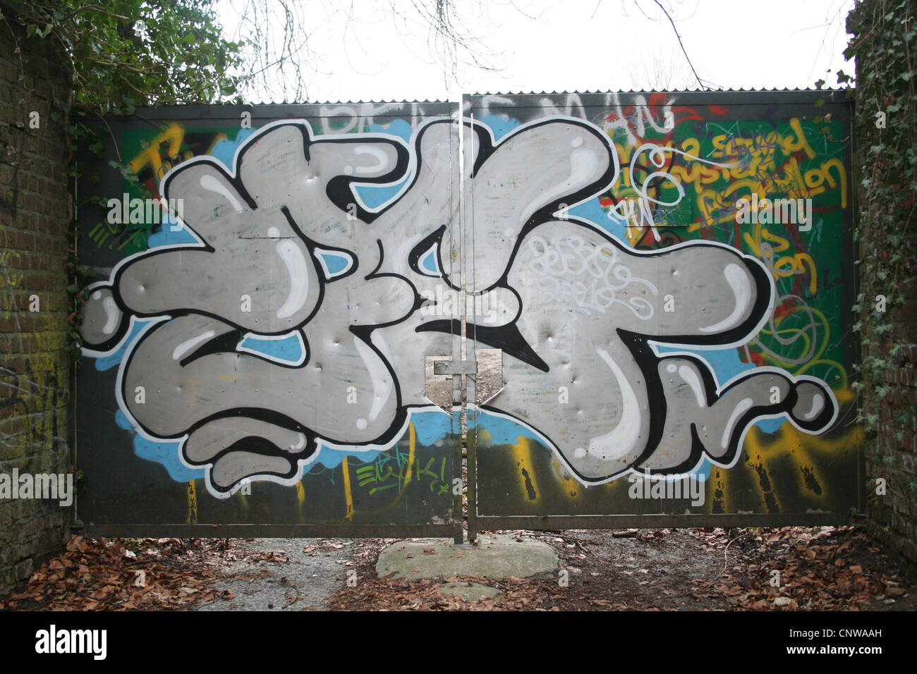 Graffiti on gate Stock Photo - Alamy