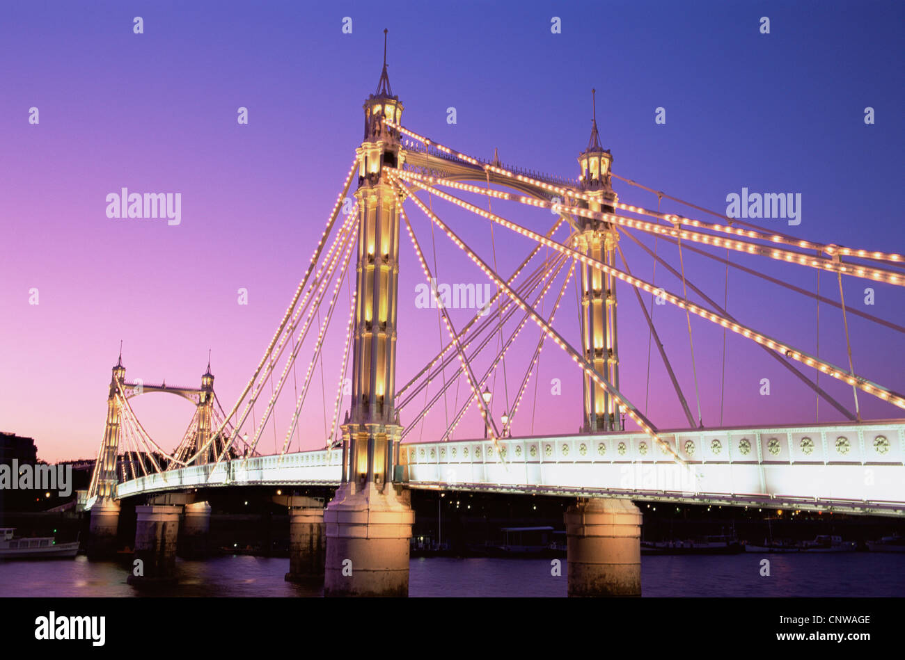 England, London, Chelsea, Albert Bridge Stock Photo - Alamy