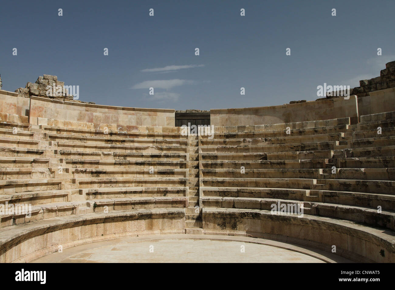 The semi-circular auditorium of the Odeon. The small ancient Stock ...