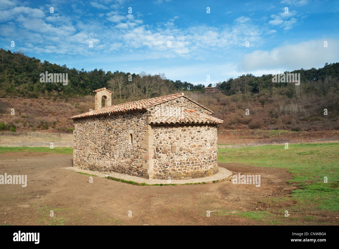 The crater of Santa Margarida Volcano in the Garrotxa Volcanic Zone ...