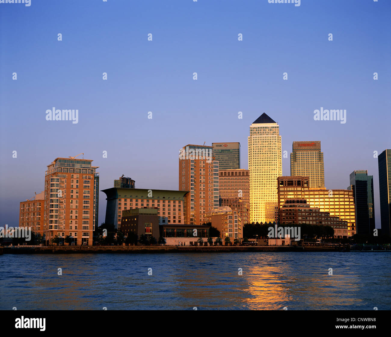 England, London, Docklands, Canary Wharf and Docklands Skyline Stock ...