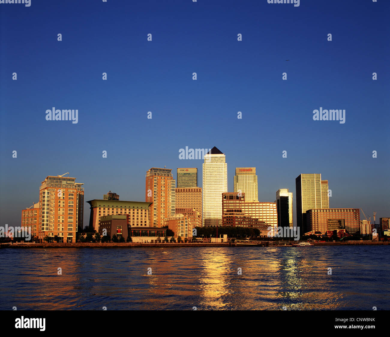 England, London, Docklands, Canary Wharf and Docklands Skyline Stock ...