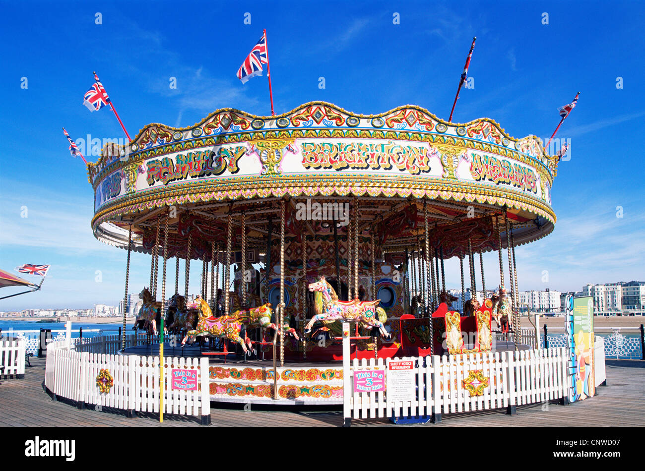 England, Sussex, Brighton, Brighton Pier, Merry-go-round Stock Photo ...