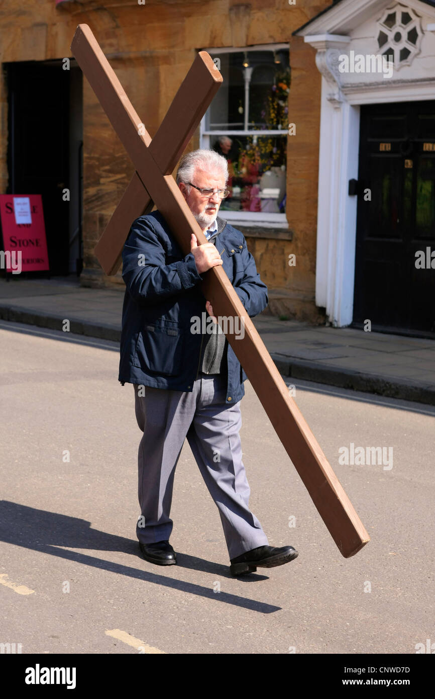 Christian Man Holding Cross Easter Stock Photos & Christian Man Holding ...