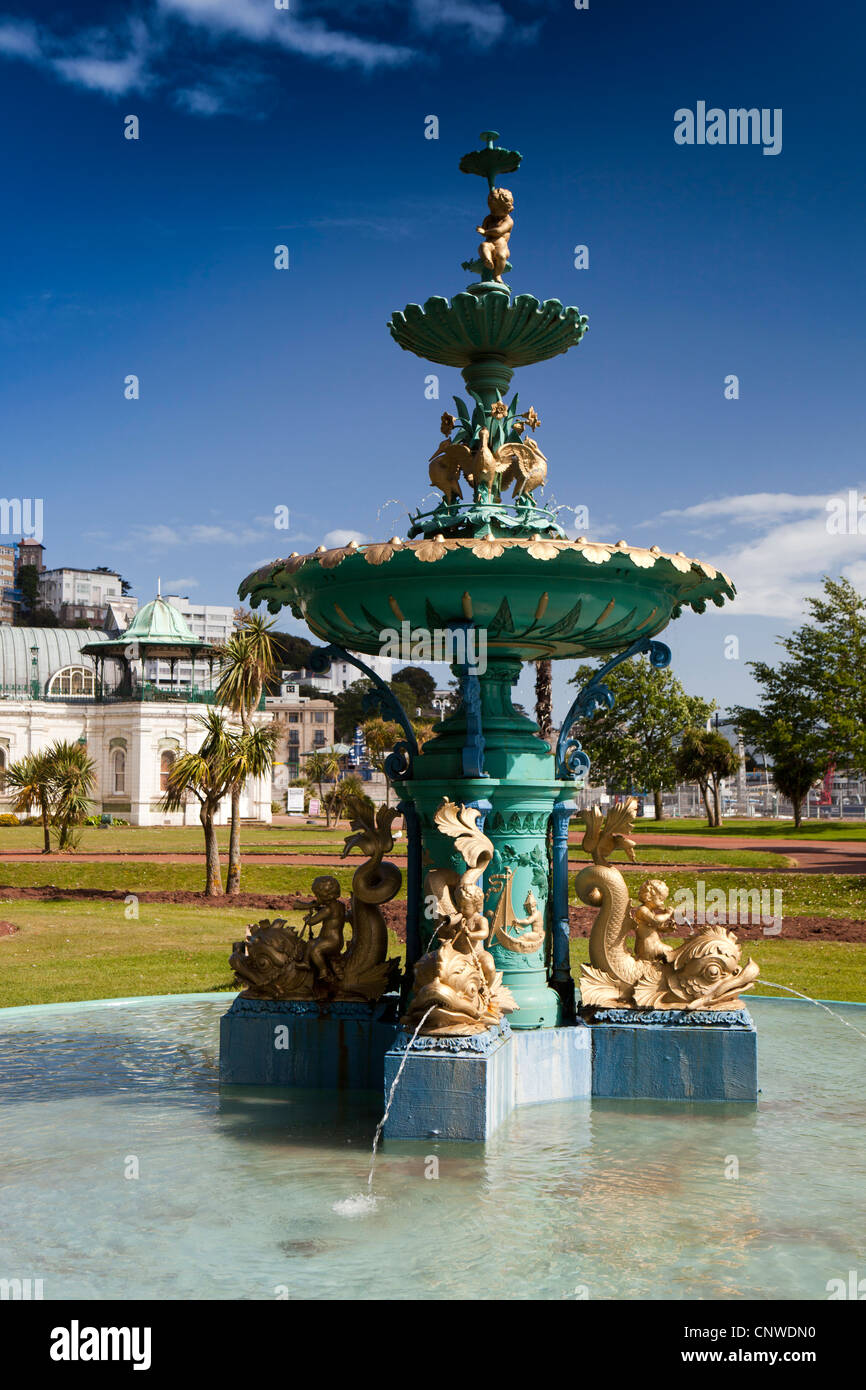 UK, England, Devon, Torquay Princess Gardens fountain Stock Photo - Alamy