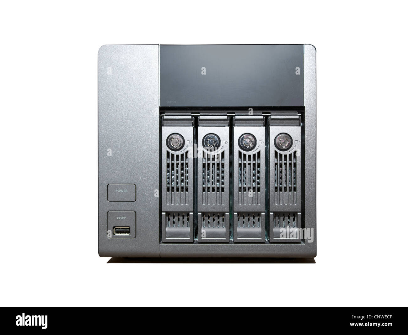 4 bay NAS Drive isolated on a white background Stock Photo - Alamy