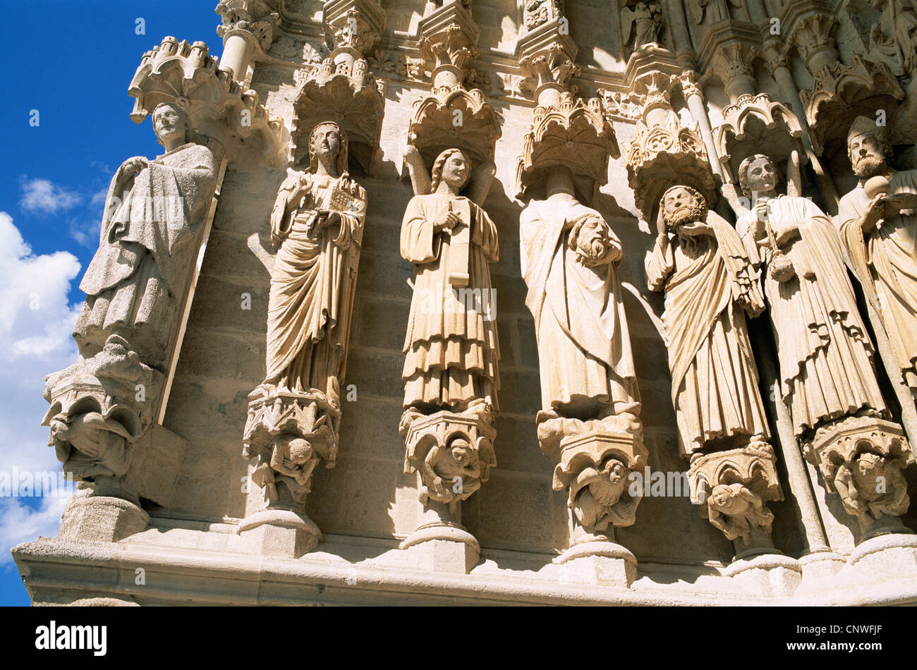 France, Somme, Amiens, Amiens Cathedral, Sculpture Details of the Saint ...