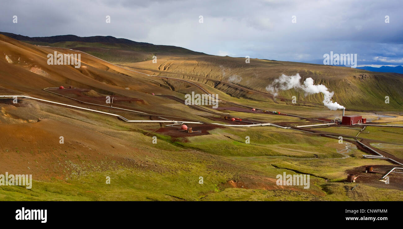 geothermal plant Krafla, Iceland, Krafla Geothermalgebiet Stock Photo ...