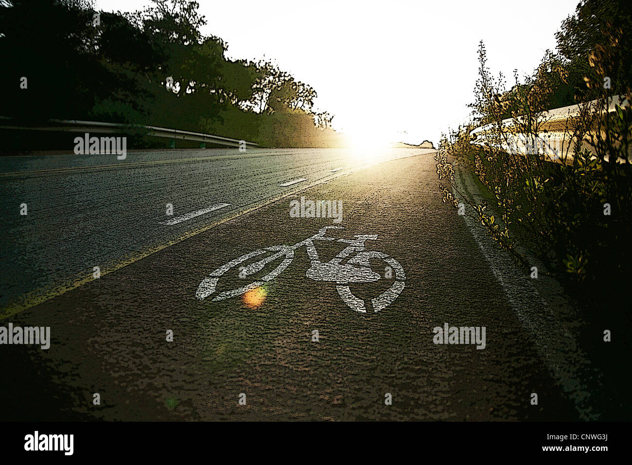 Roadside cycle lane hi-res stock photography and images - Alamy