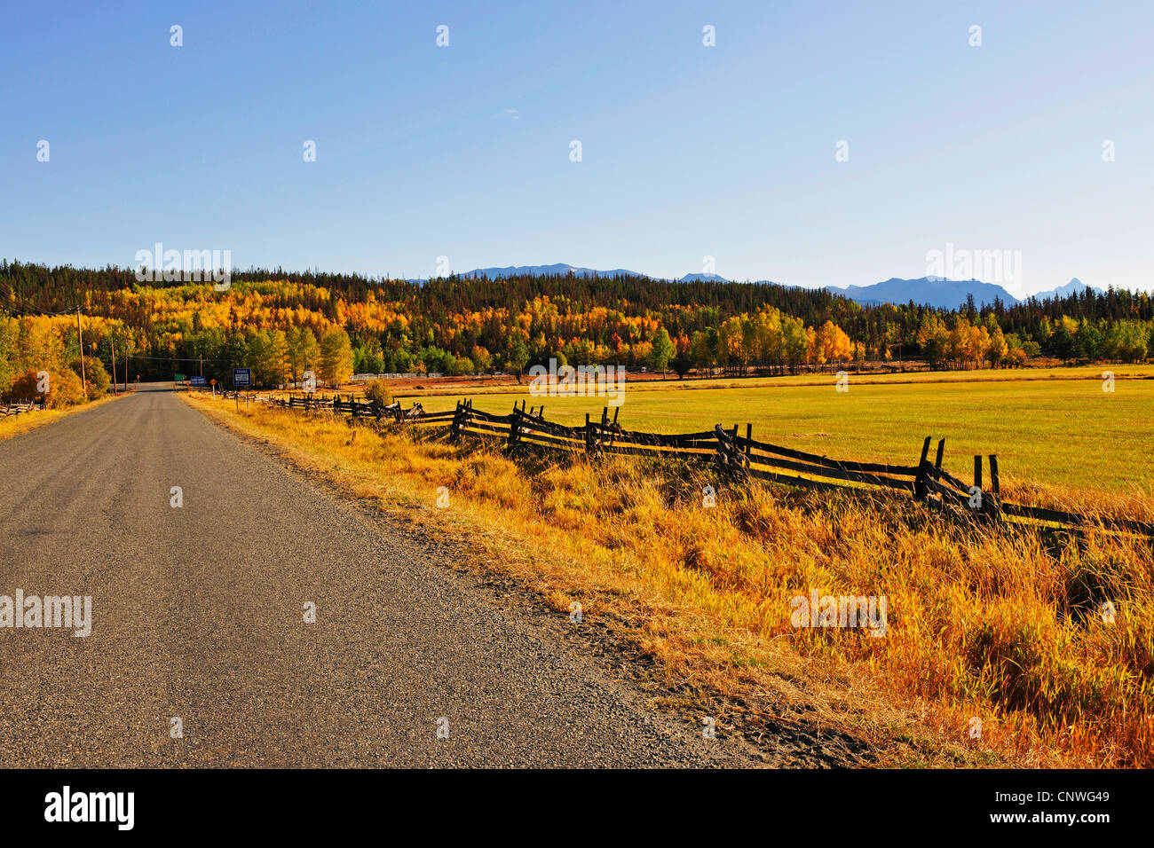 country road in Chilcotin Country between Williams Lake and coastal ...