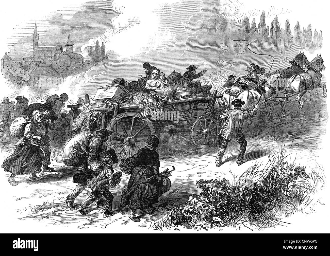 events, Franco-Prussian War 1870 - 1871, refugees, population of ...