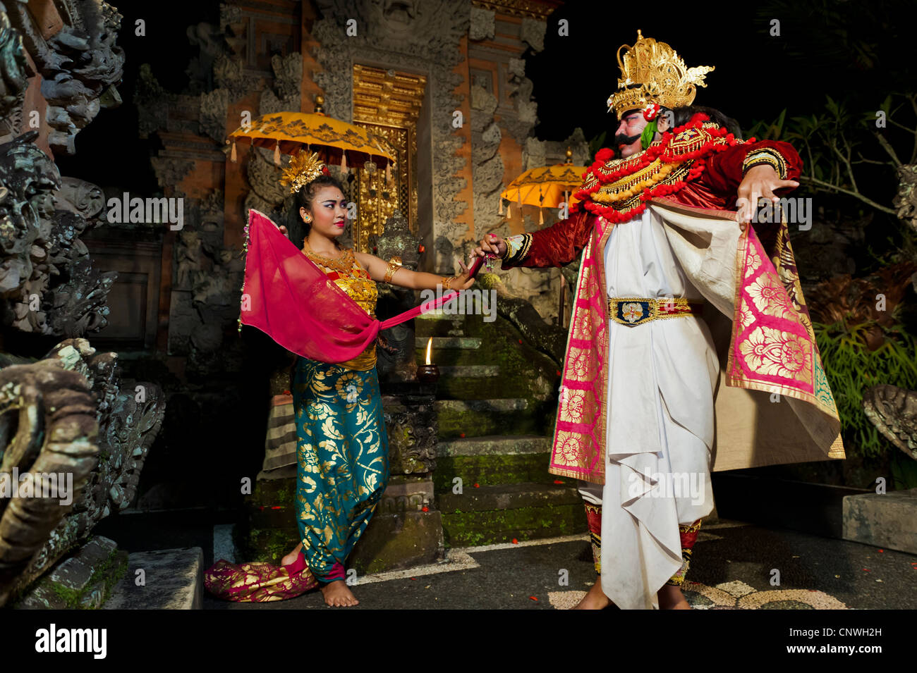 Rahwana demon and Sita princess characters of the Taman Kaja troup ...