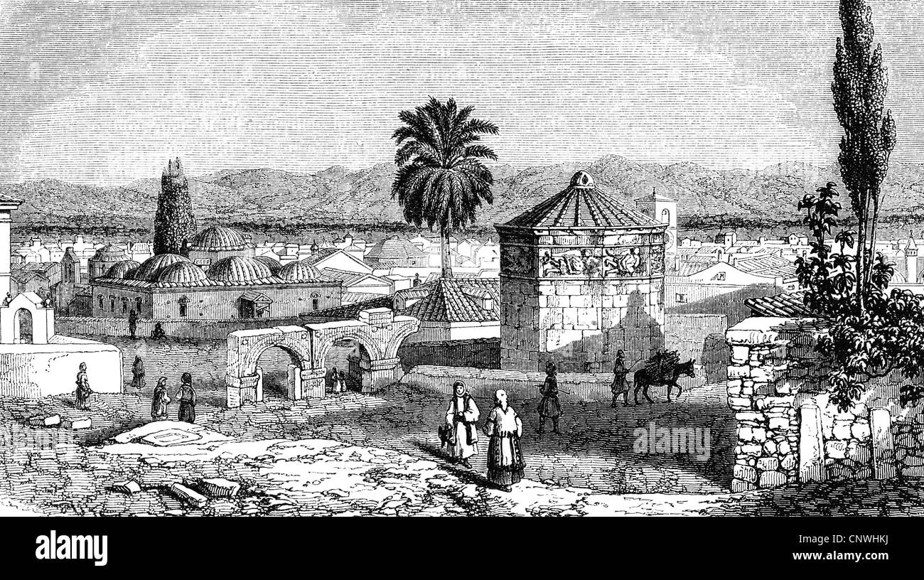 geography / travel, Greece, Athens, Tower of the Winds and Roman agora ...