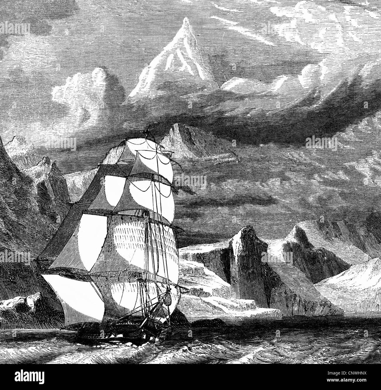 transport / transportation, navigation, sailing ship in the Straits of ...