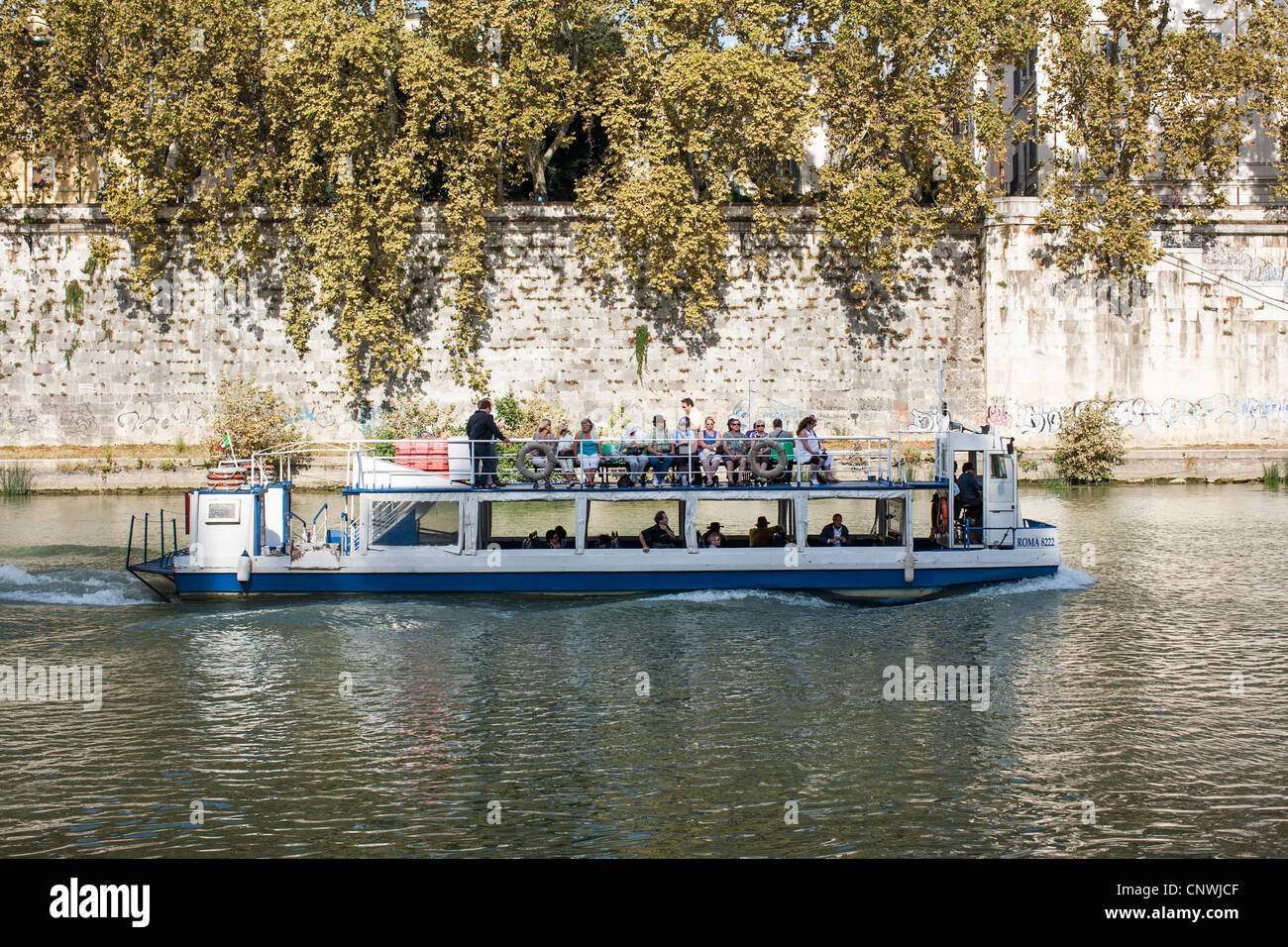 Tourists on cruise boat, Rome, Italy, Europe Stock Photo - Alamy