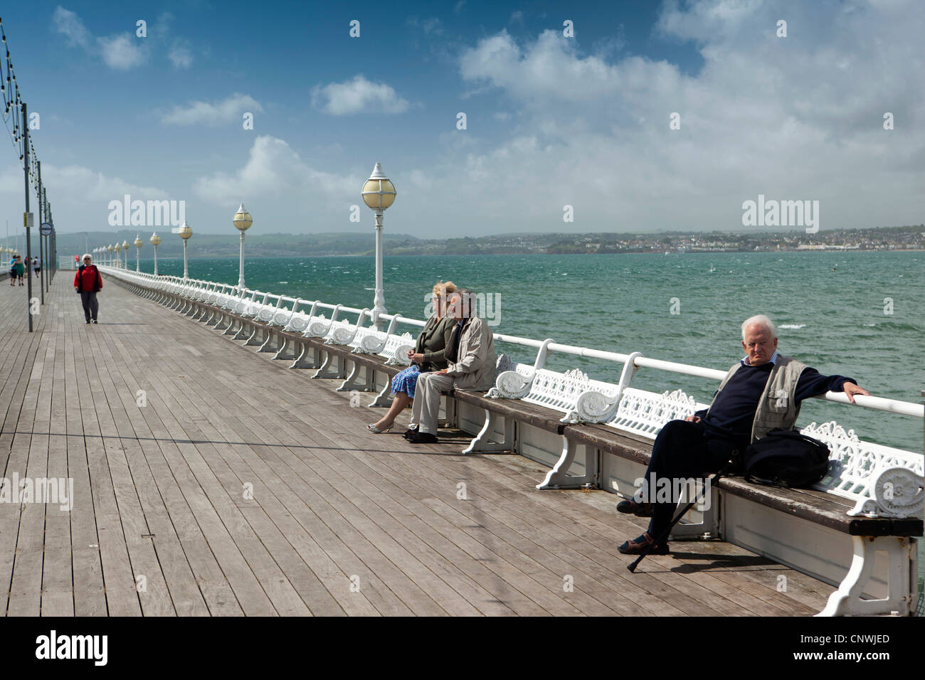 UK, England, Devon, Torquay, Princess Pier enclosing the Marina ...