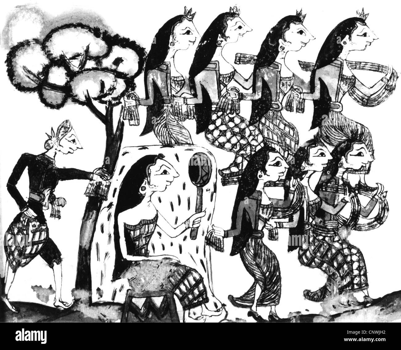 literature, fairy tales, Indonesia, Joko Tarub, youngling stealing the ...