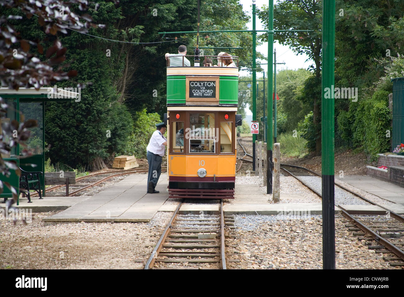 Tram between Colyton and Colyford Stock Photo - Alamy