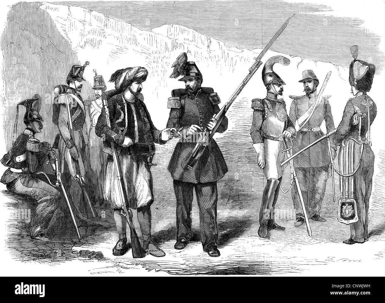 events, Crimean War 1853 - 1856, French auxiliaries for the Orient ...