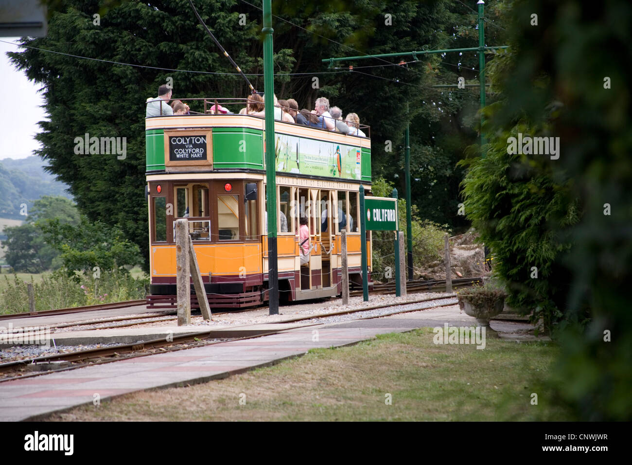 Tram between Colyton and Colyford Stock Photo - Alamy