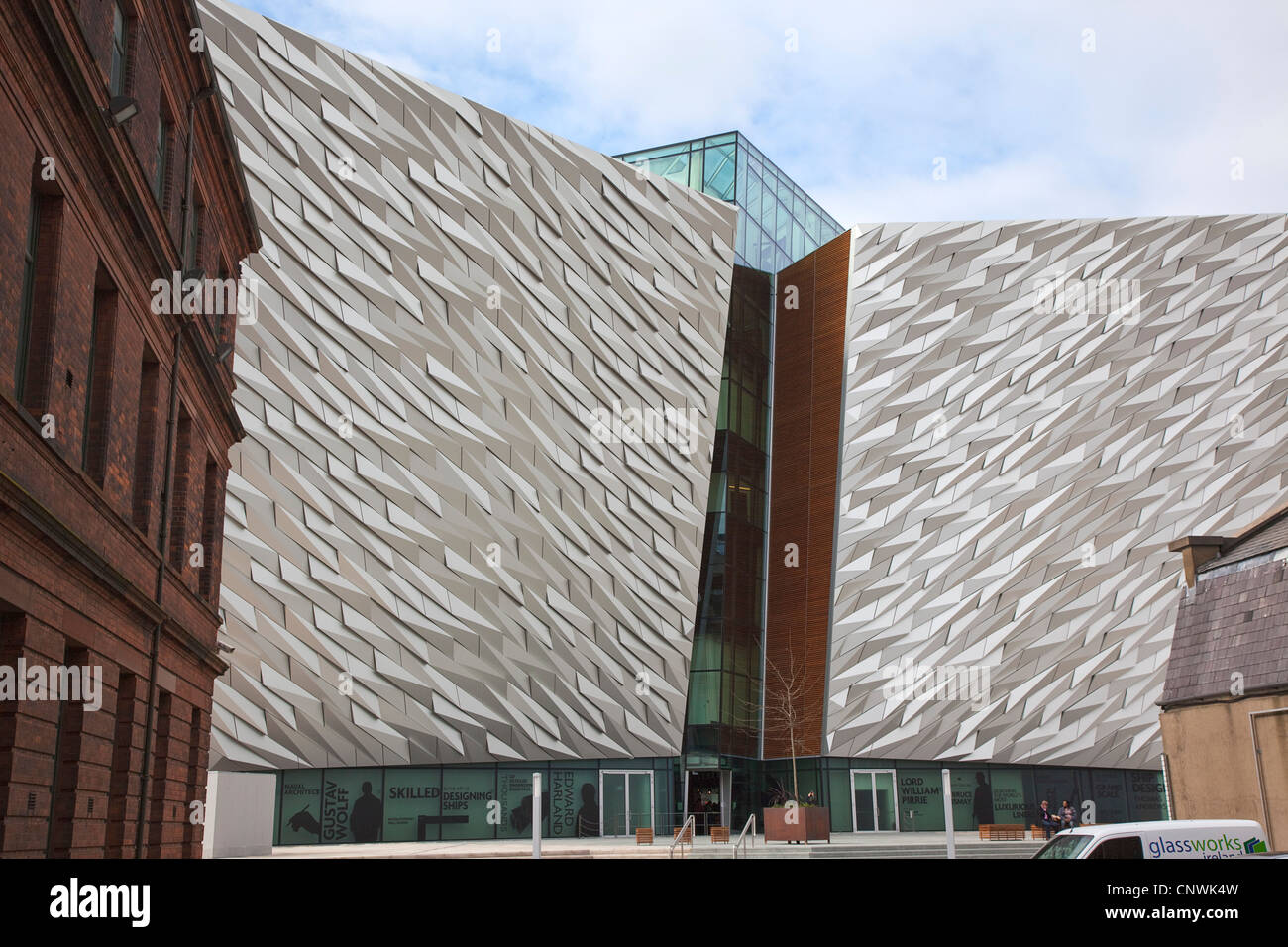 Ireland, North, Belfast, Titanic Quarter, Visitor centre designed by ...