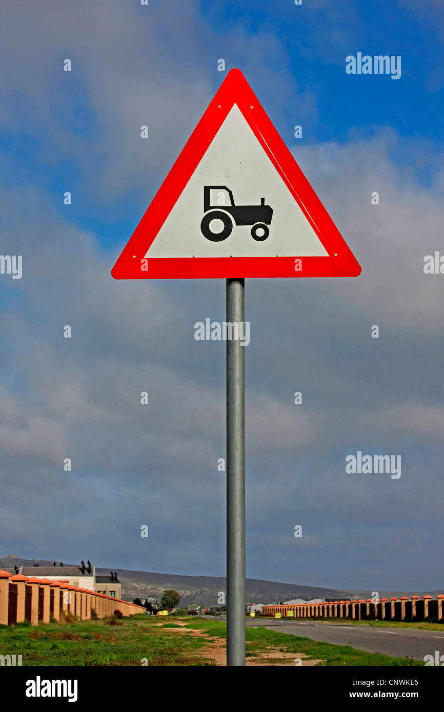 road sign warning against tractors, South Africa Stock Photo - Alamy