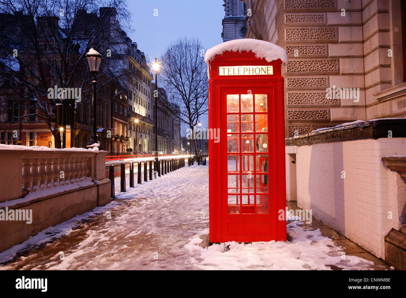 London Parliament Square winter night view, include Big Ben and red ...