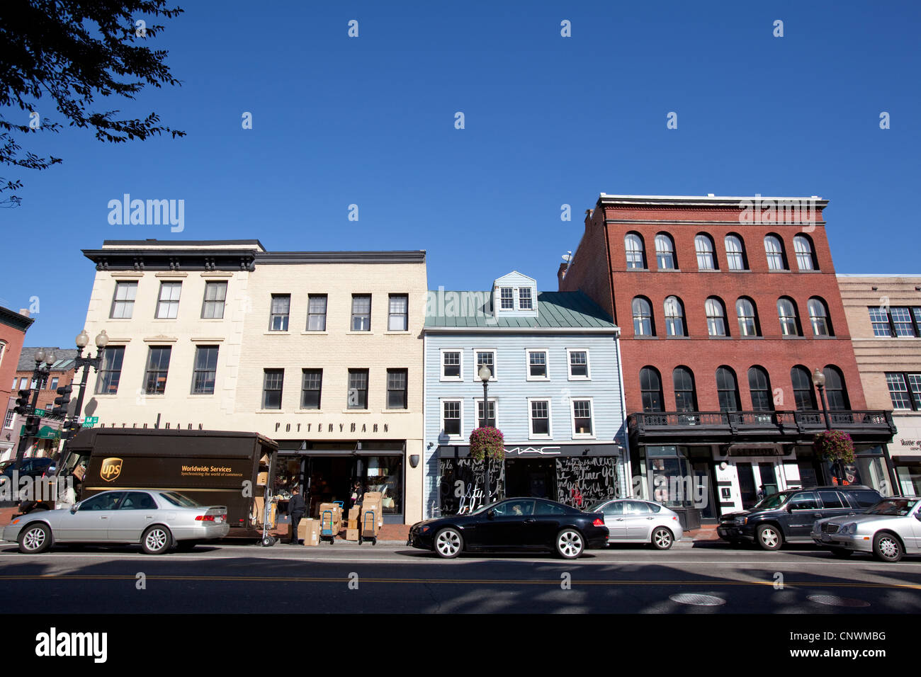 Georgetown - view along M Street Stock Photo - Alamy