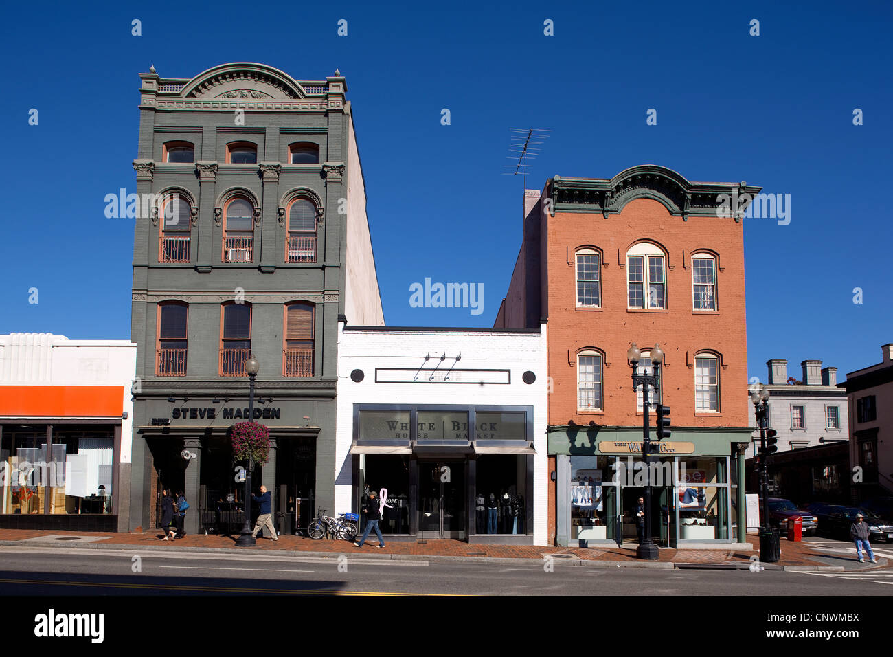 Georgetown - view along M Street Stock Photo - Alamy
