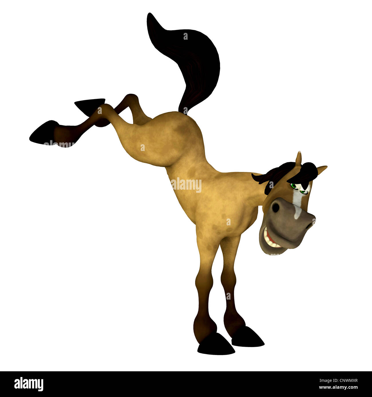 Illustration of an angry cartoon horse isolated on a white background ...