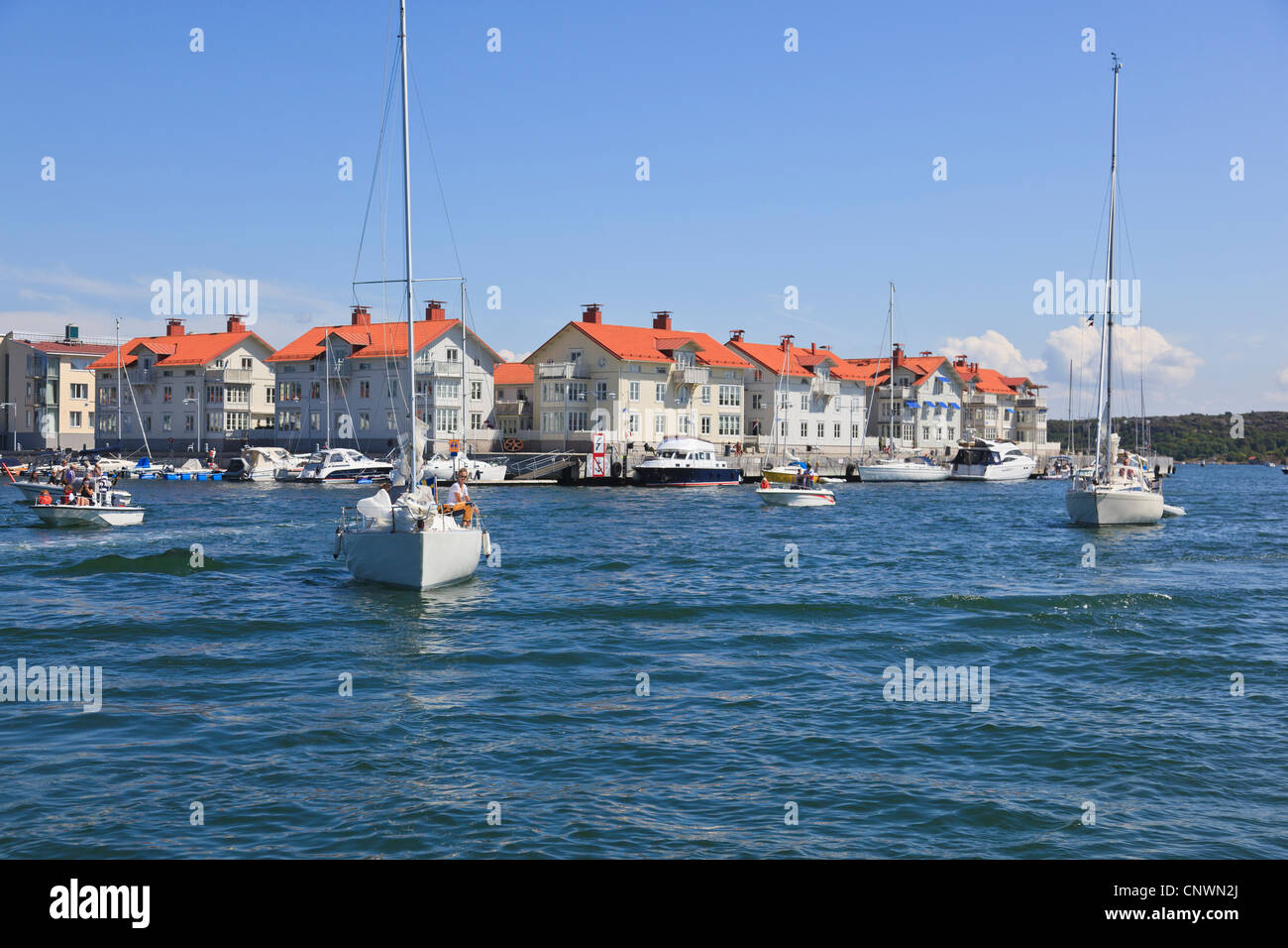 Sailing boat in the channel outside Marstrand, Sweden Stock Photo - Alamy