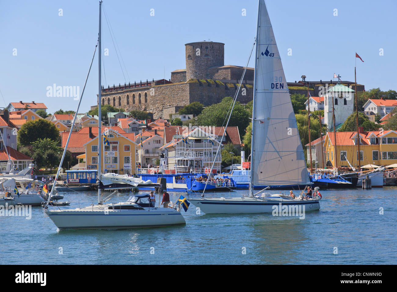 Sailing boat in the channel outside Marstrand, Sweden Stock Photo - Alamy