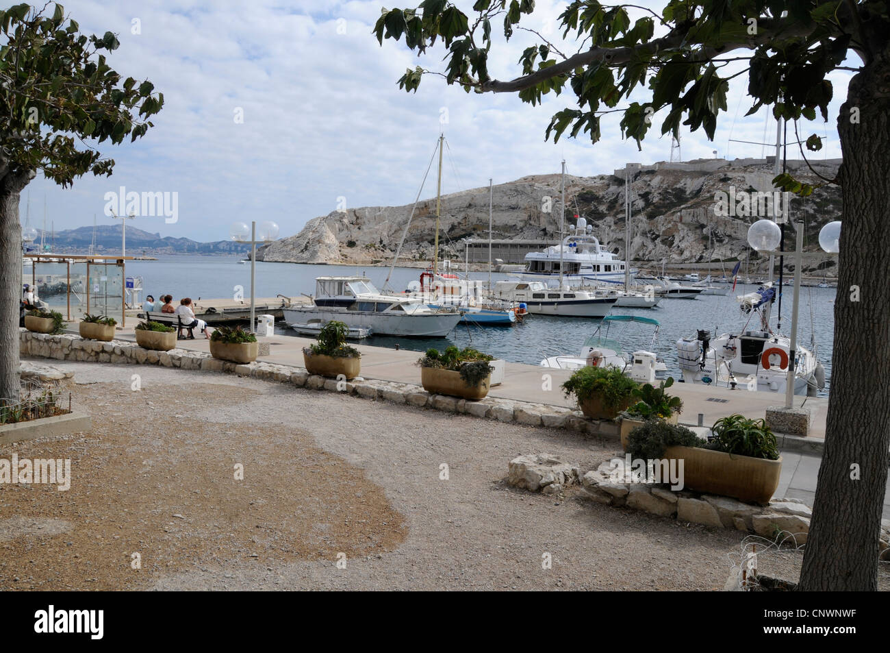 Quai D'Honneur on the ile de Ratonneau near Marseille in France Stock ...