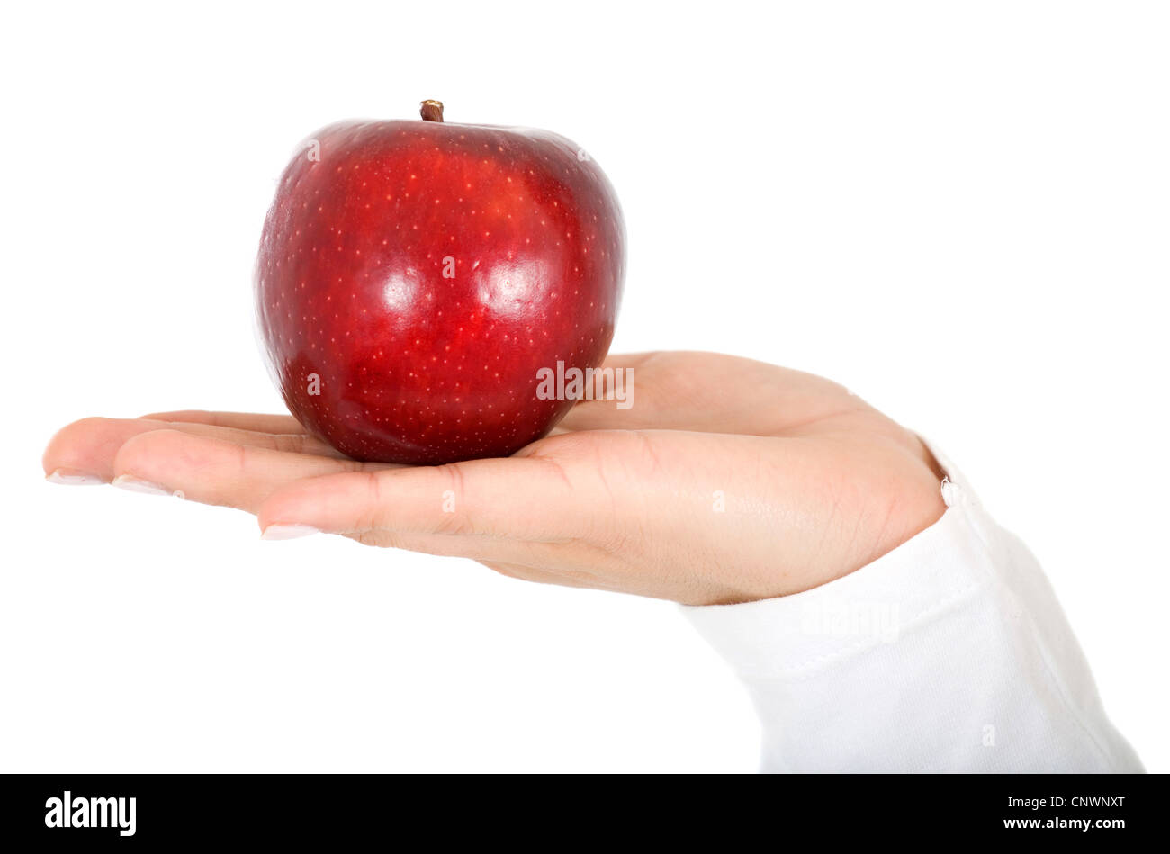 hand holding an apple Stock Photo - Alamy