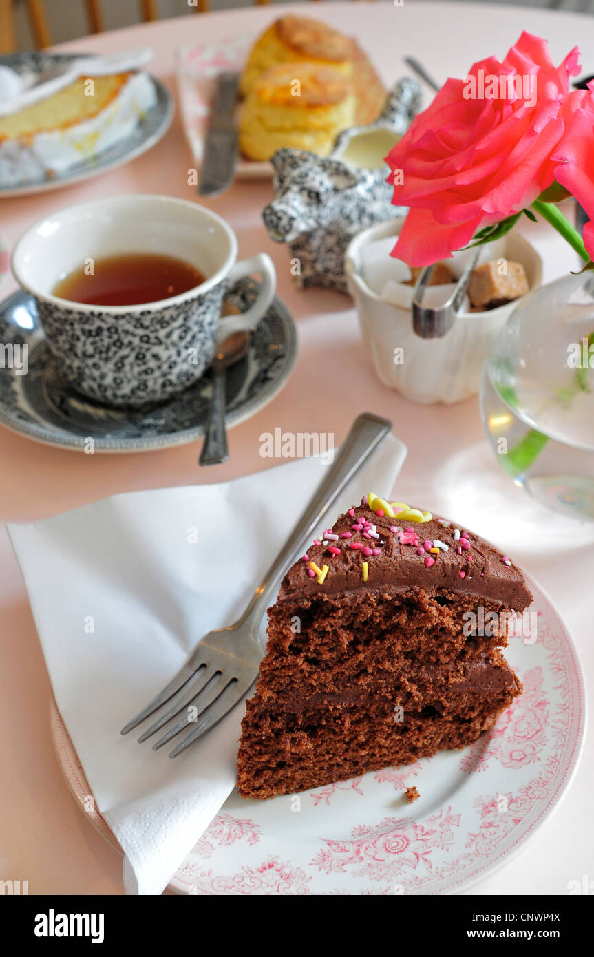 Chocolate Sponge Cake at Afternoon Tea - High Tea of Highgate tea shop ...